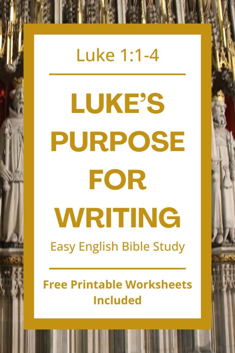 Free Printable Worksheets for Luke 1:1-4: Luke’s Purpose for Writing ...